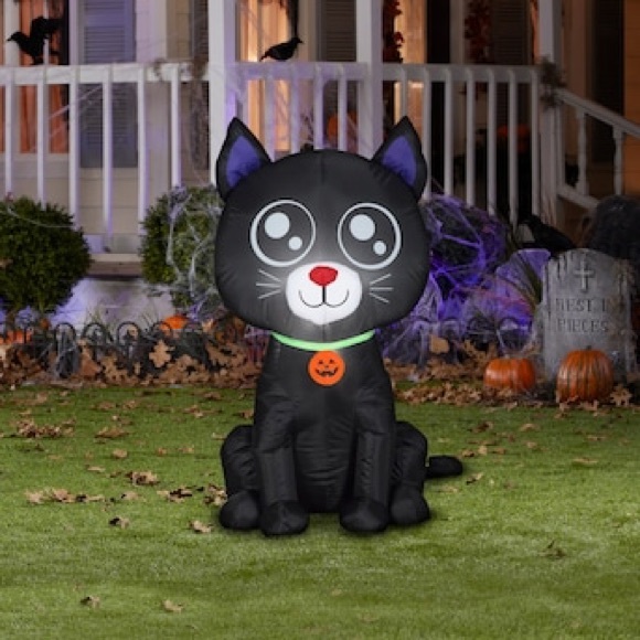 Gemmy | Holiday | Gemmy Airblown 35ft Lighted Black Cat Halloween ...